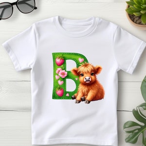 Cute Highland Cow Alphabet Letters A-Z, Alphabet Set Adorned With ...