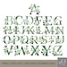 Floral Alphabet PNG: Green Letters With White Roses (digital Download ...