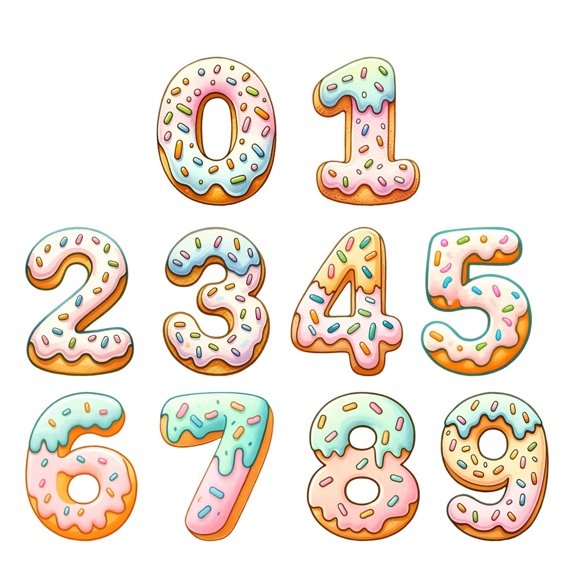 Donut Font Clipart: PNG Alphabet Letters (digital Download) - Etsy