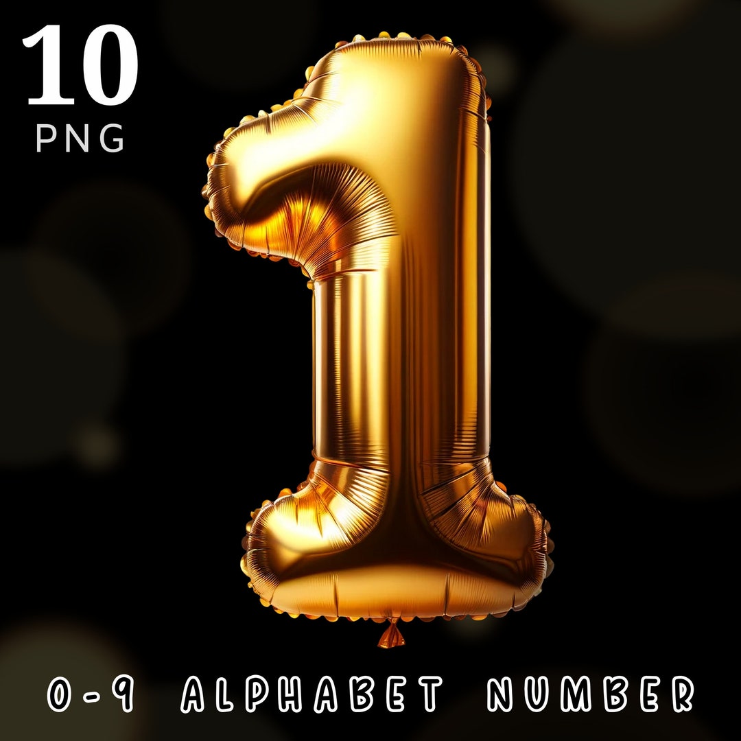 Gold Glossy Balloon Alphabet Number Letters Set, Foil Balloon Numbers 0 ...