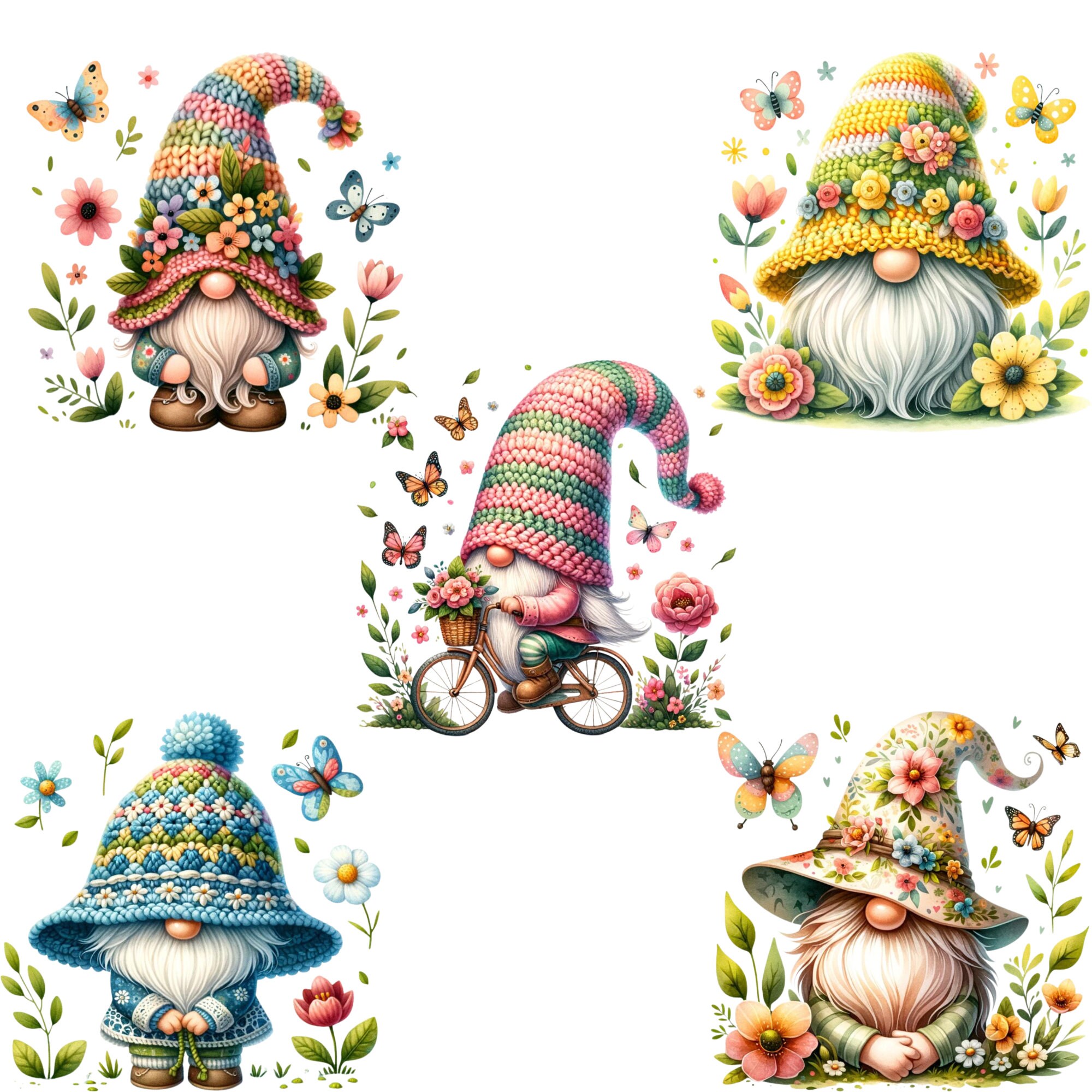 Gnomes Spring Clipart Nursery Art Forest Gnome Clipart Cute Gnome ...