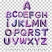 3D Purple Bubbly Alphabet Set, Bubblegum 3D Letters, Monogram, Doodle ...