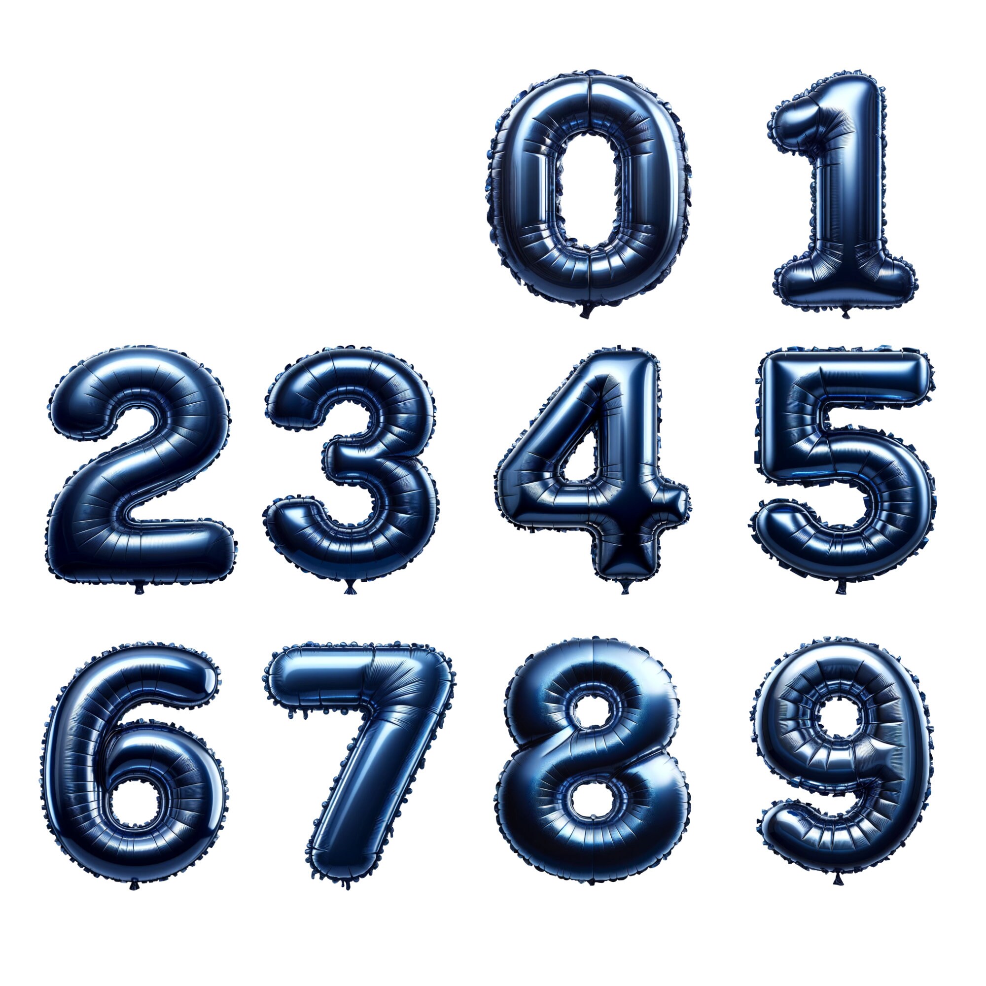 Navy Blue Glossy Balloon Alphabet Number Letters Set, Foil Balloon ...