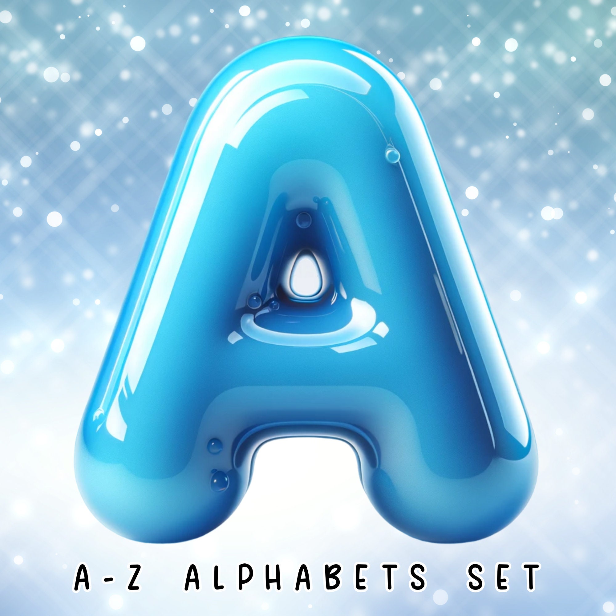 Blue Bubblegum Alphabet Set: 3D Bubbly Letters (digital Download) - Etsy