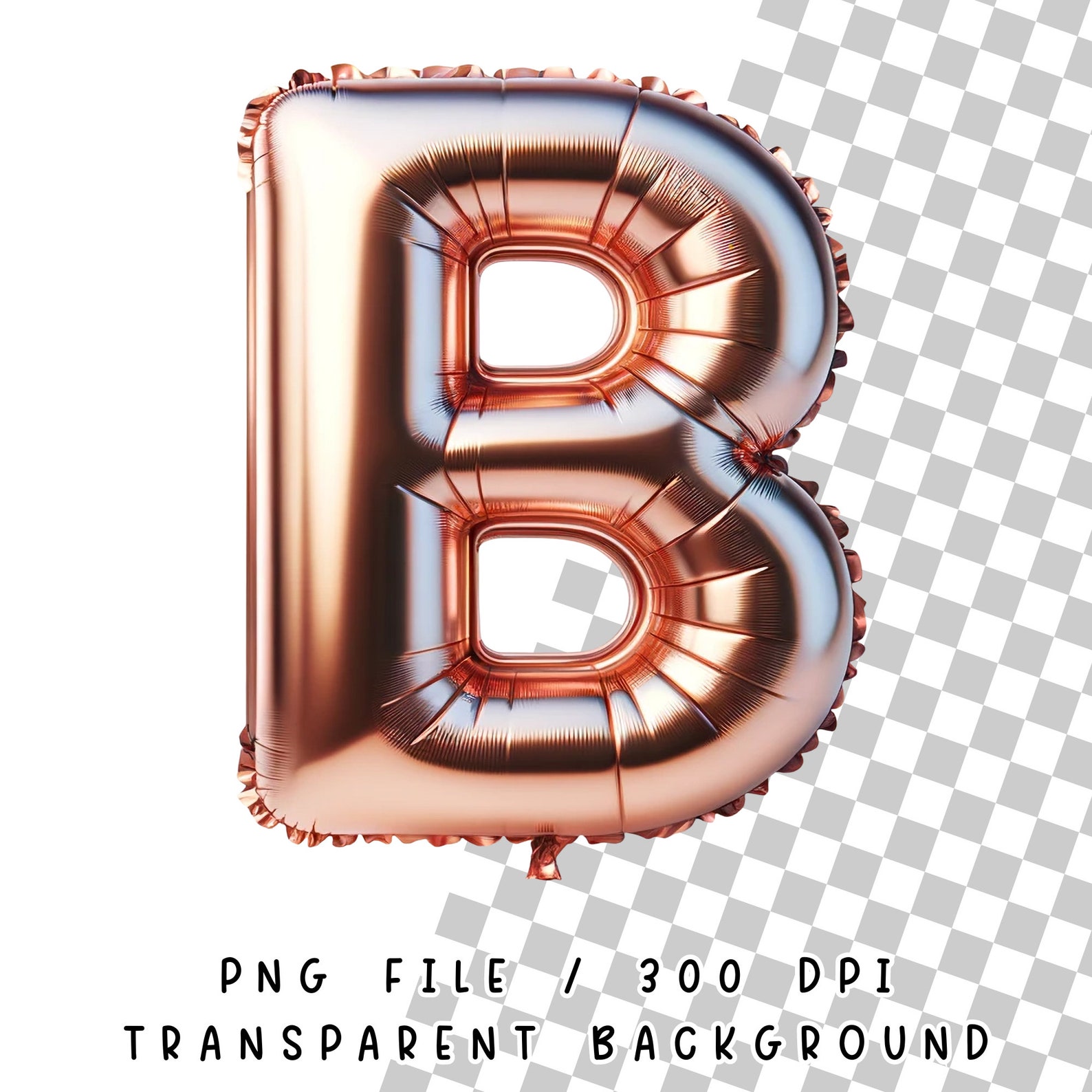 Rose Gold Foil Balloon Alphabet Clip Art - Pink Balloons Letters PNG ...