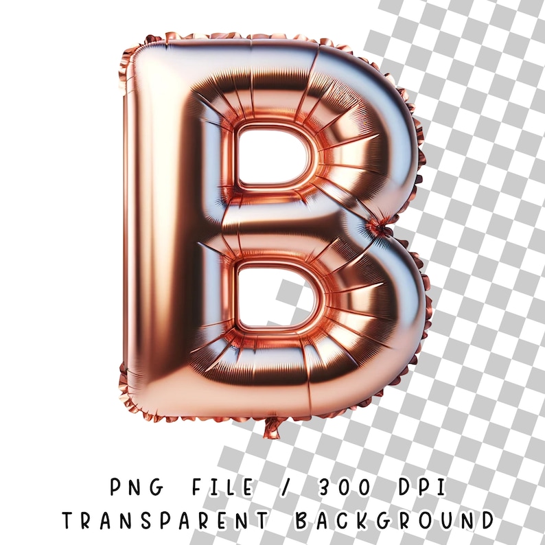 Rose Gold Foil Balloon Alphabet Clip Art - Pink Balloons Letters PNG ...