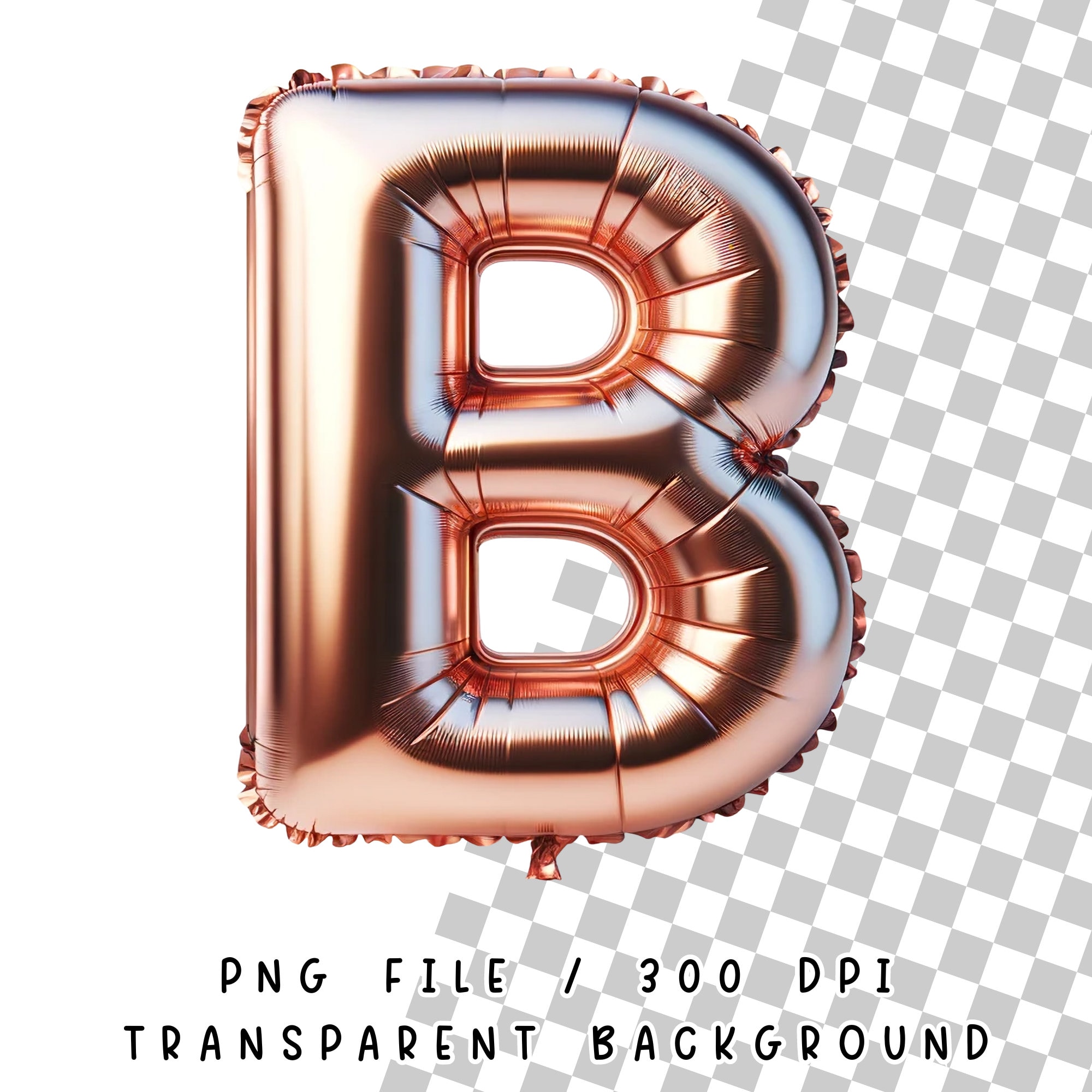 Rose Gold Foil Balloon Alphabet Clip Art - Pink Balloons Letters PNG ...