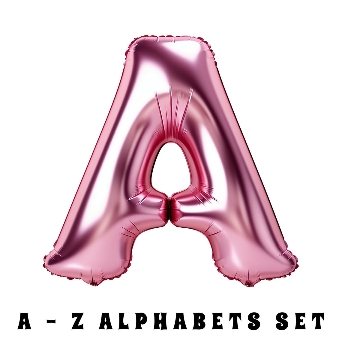 Pink Metallic Balloon Alphabet Letters Set, A-Z Alphabet Letters ...