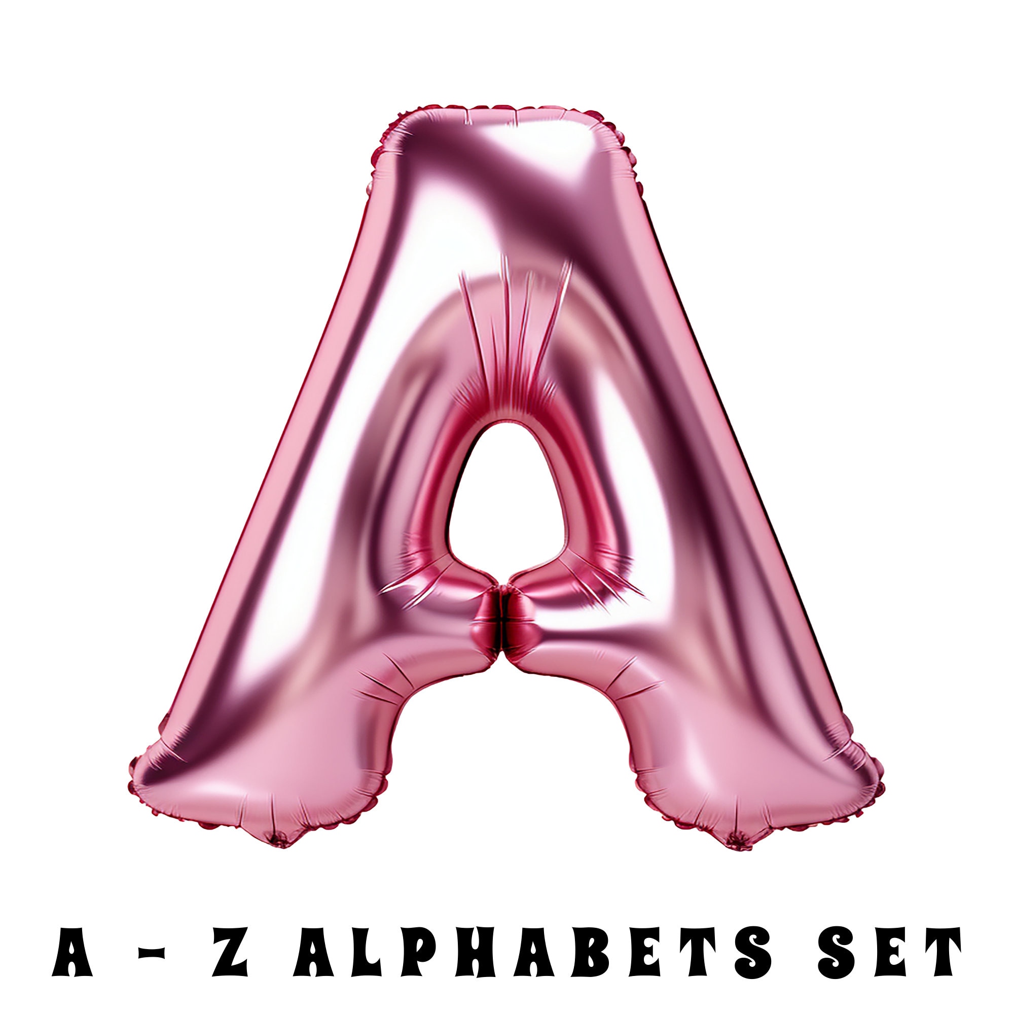 Pink Metallic Balloon Alphabet Letters Set, A-Z Alphabet Letters ...