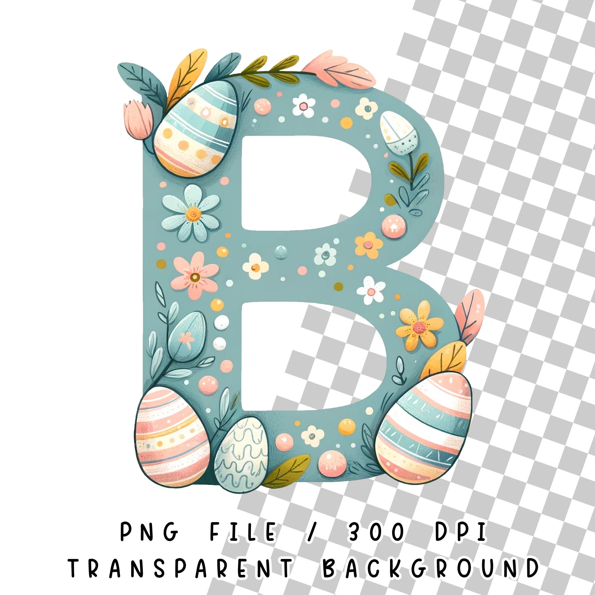 Easter Alphabet A-Z, Easter Egg Decor PNG, Printable Alphabet, Easter ...
