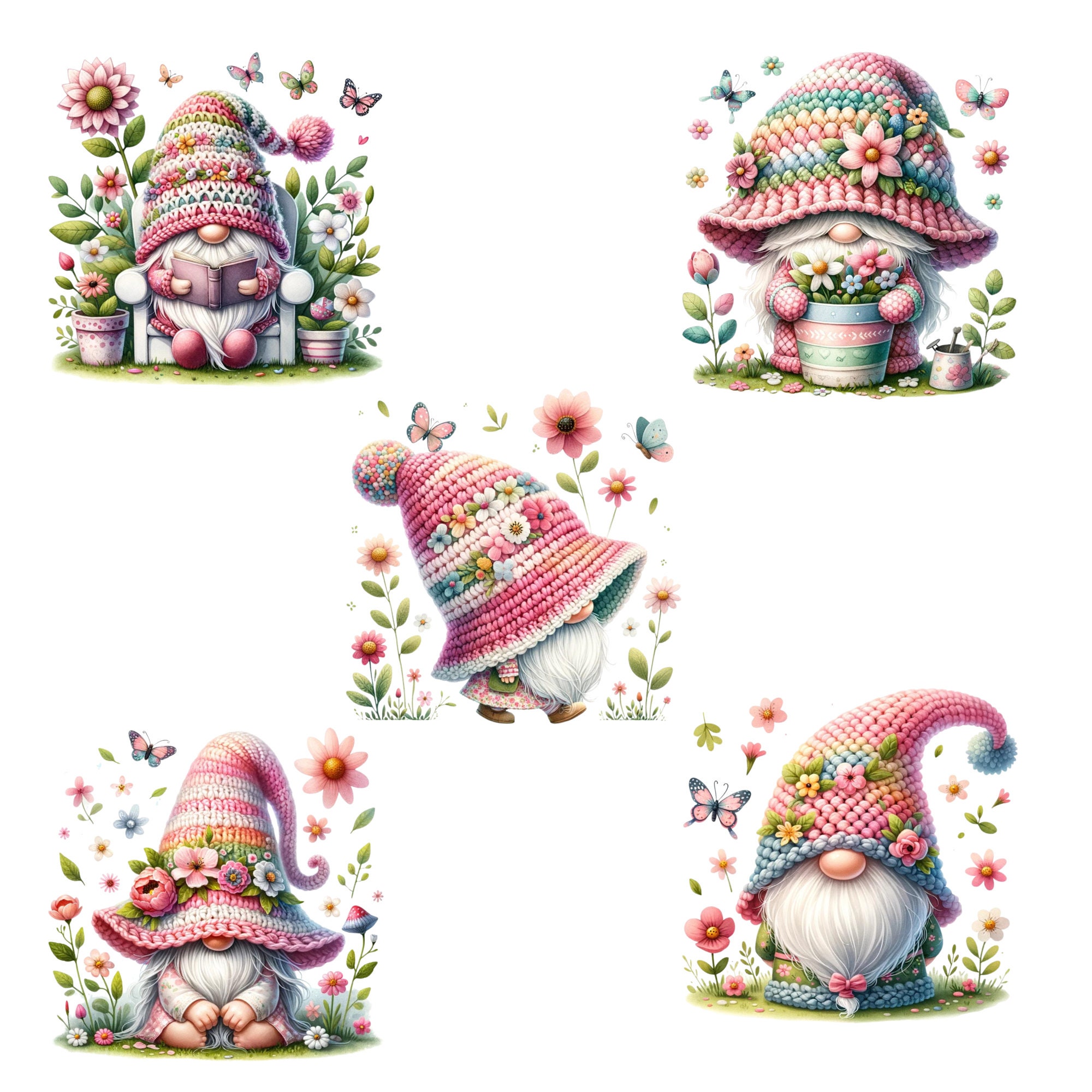 Gnomes Spring Clipart Nursery Art Forest Gnome Clipart Cute Gnome ...
