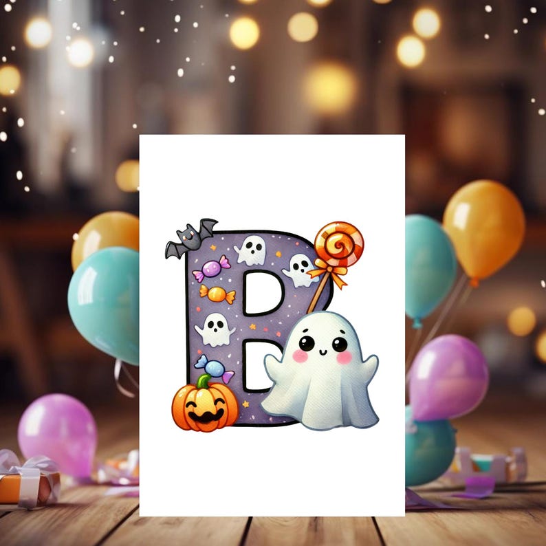 Ghost Alphabet Letter: Spooky Halloween Clip Art (PNG) - Etsy