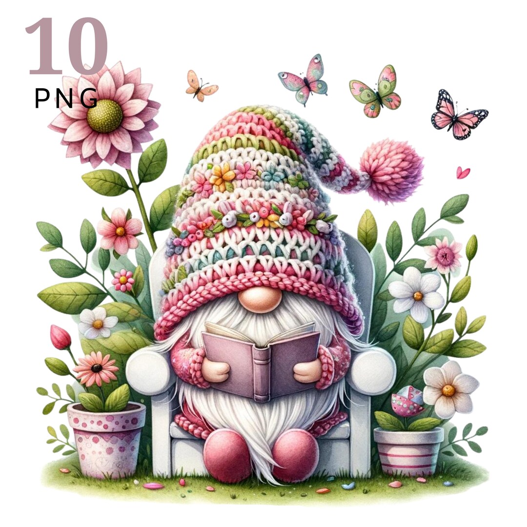 Gnomes Spring Clipart - Nursery Art - Forest Gnome Clipart - Cute Gnome ...