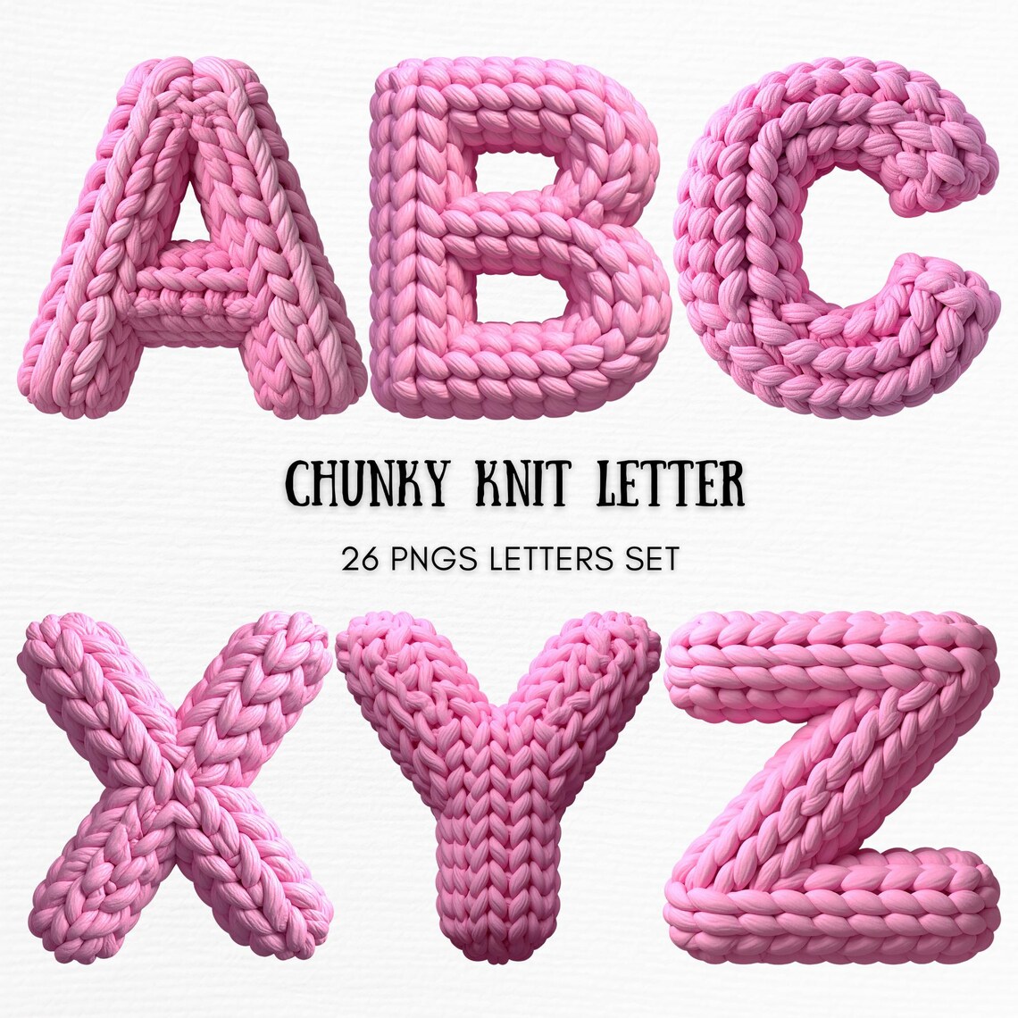 Chunky Knit Letter - Yarn Cozy Alphabet Art - Fluffy Knit Decor Design ...