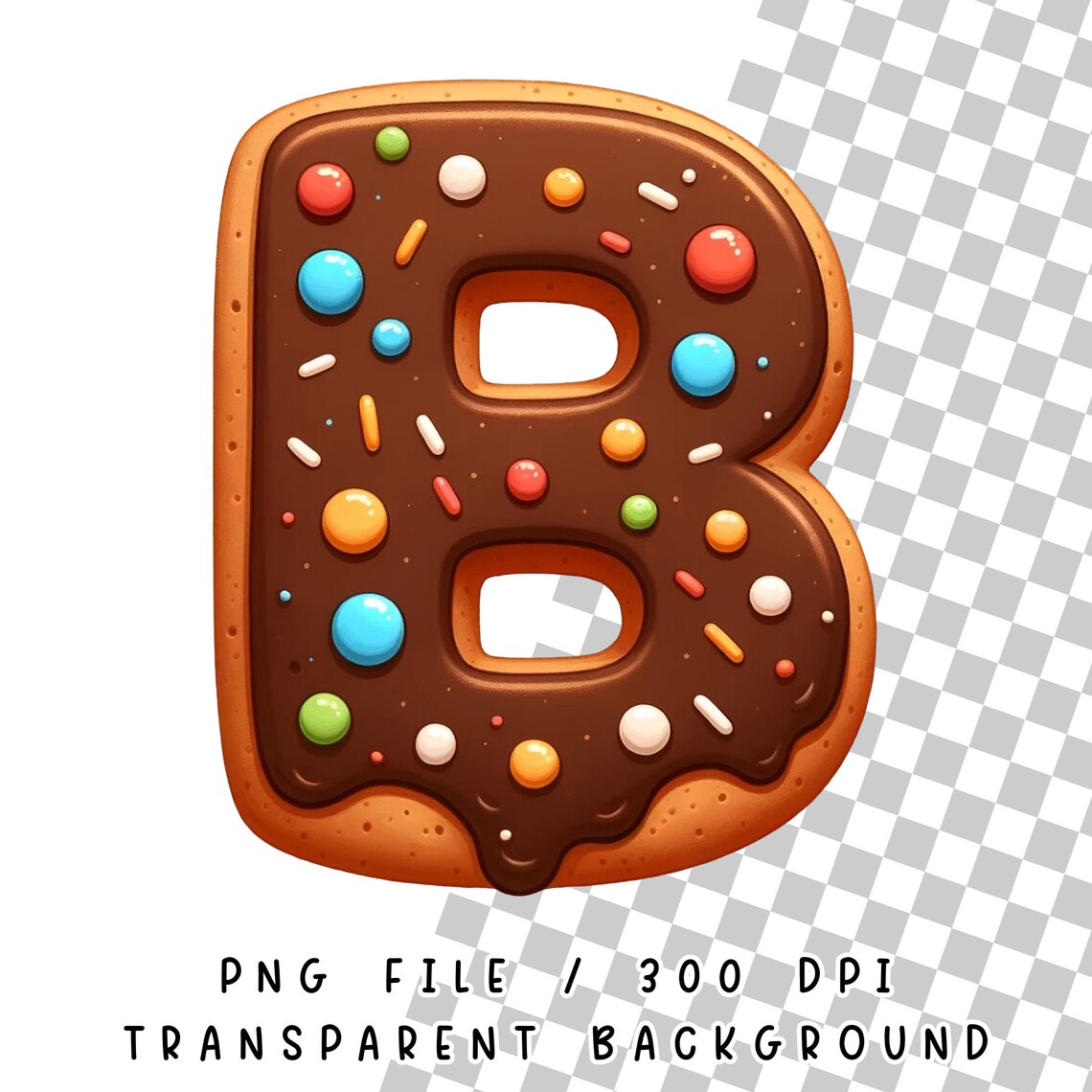 Cookies Alphabet Sprinkle Cookie Clipart Cookie Letters PNG Set ...