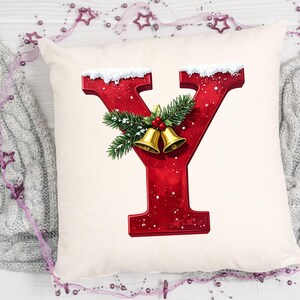 Snowy Christmas Alphabet PNG Bundle: Red Holiday Letters (digital ...