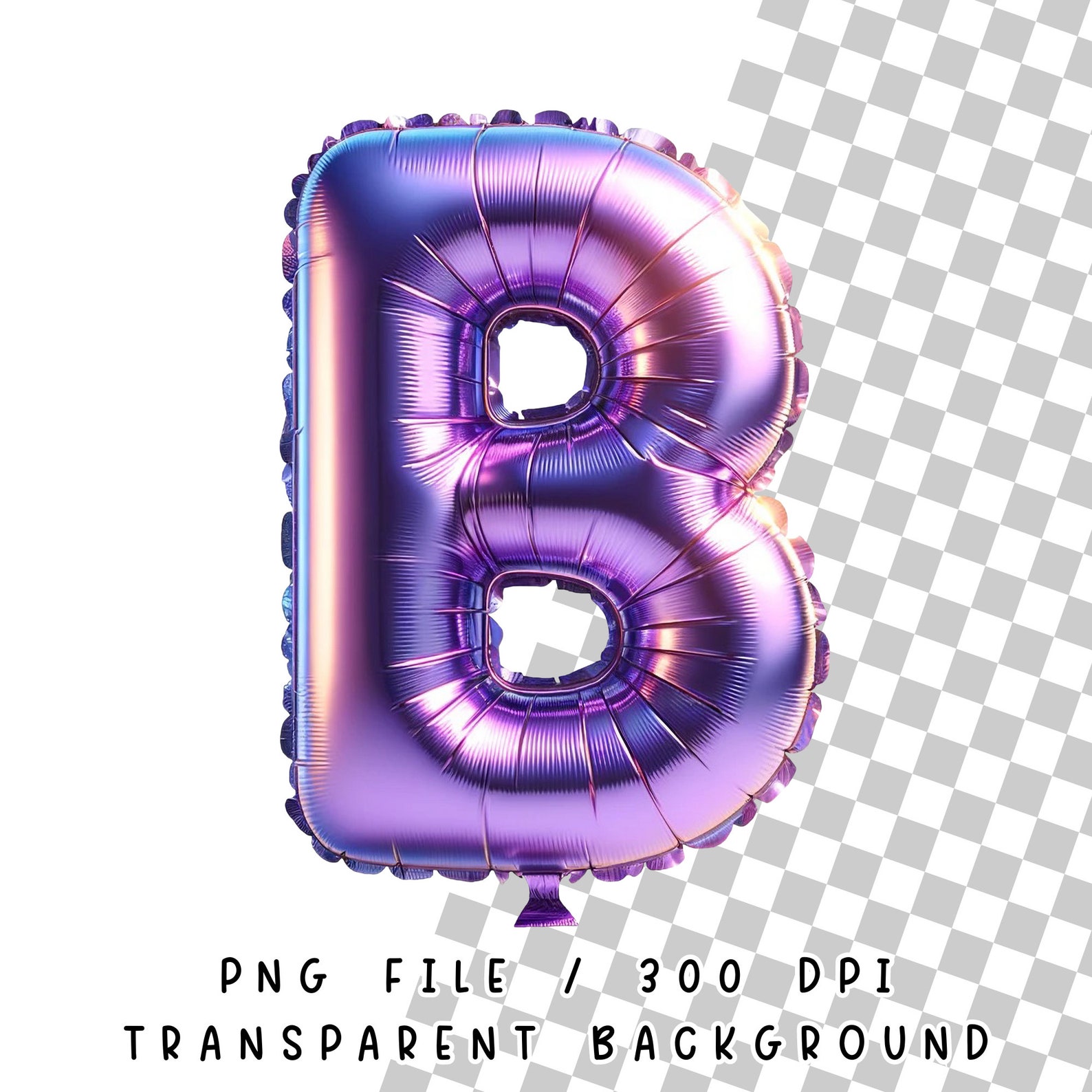 Purple Foil Balloon Alphabet PNG: Doodle Letters Clipart (digital ...