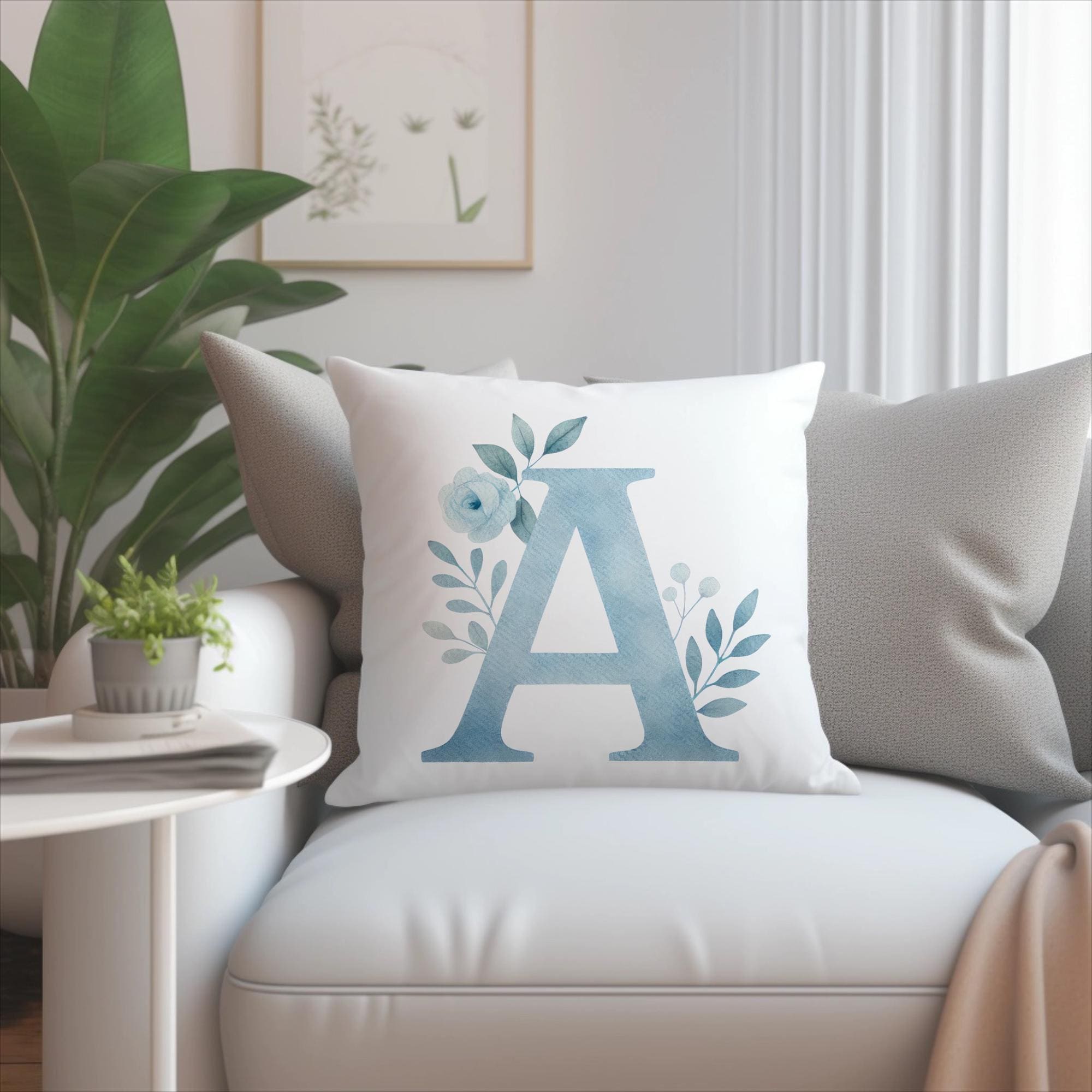 Floral Alphabet A Z Clipart, Blue Floral Letters Png, Watercolor ...