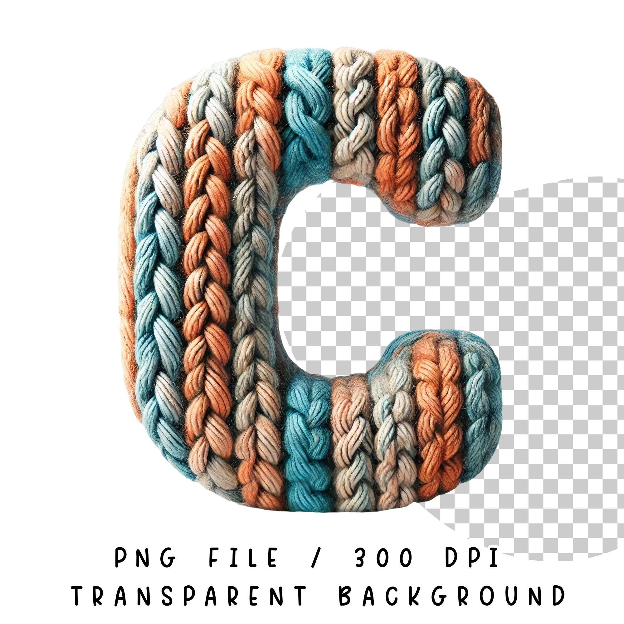 Knitted Alphabet Sublimation Design, Cozy Yarn Letters PNG, Cozy ...