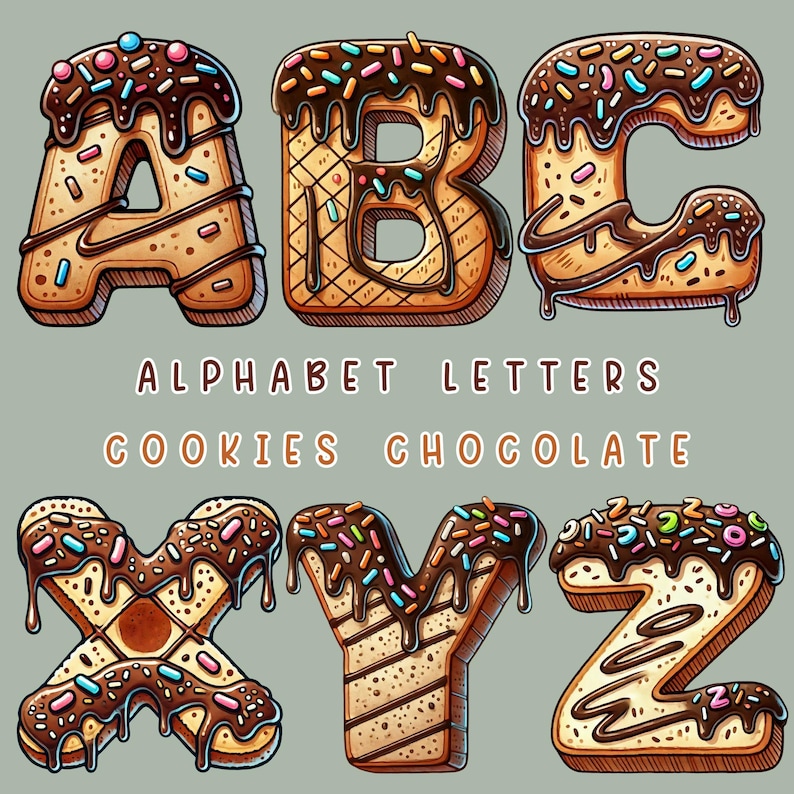 Chocolate Alphabet PNG, Chocolate Letters Printable Digital Download ...
