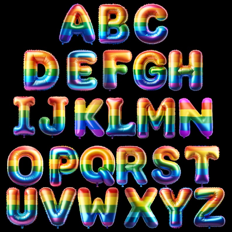 LGBTQ+ Pride Alphabet - LGBT Pride Letters - LGBT Pride Foil Balloon ...