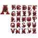 Gothic Red Rose Alphabet Letters Set, Letters A-Z Gothic Design With ...