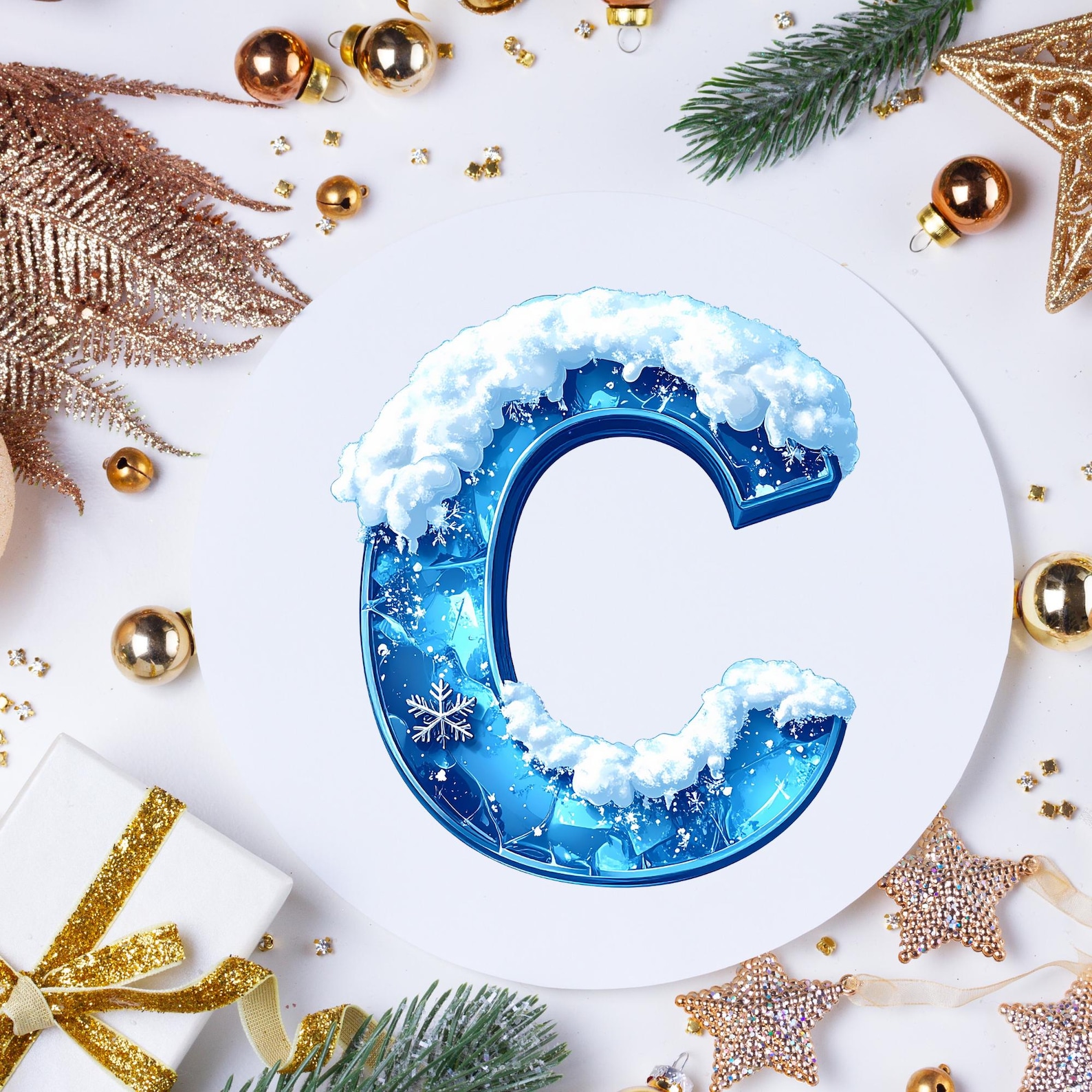 Winter Snow Alphabet Clipart: Frozen Ice Letters PNG (digital Download ...