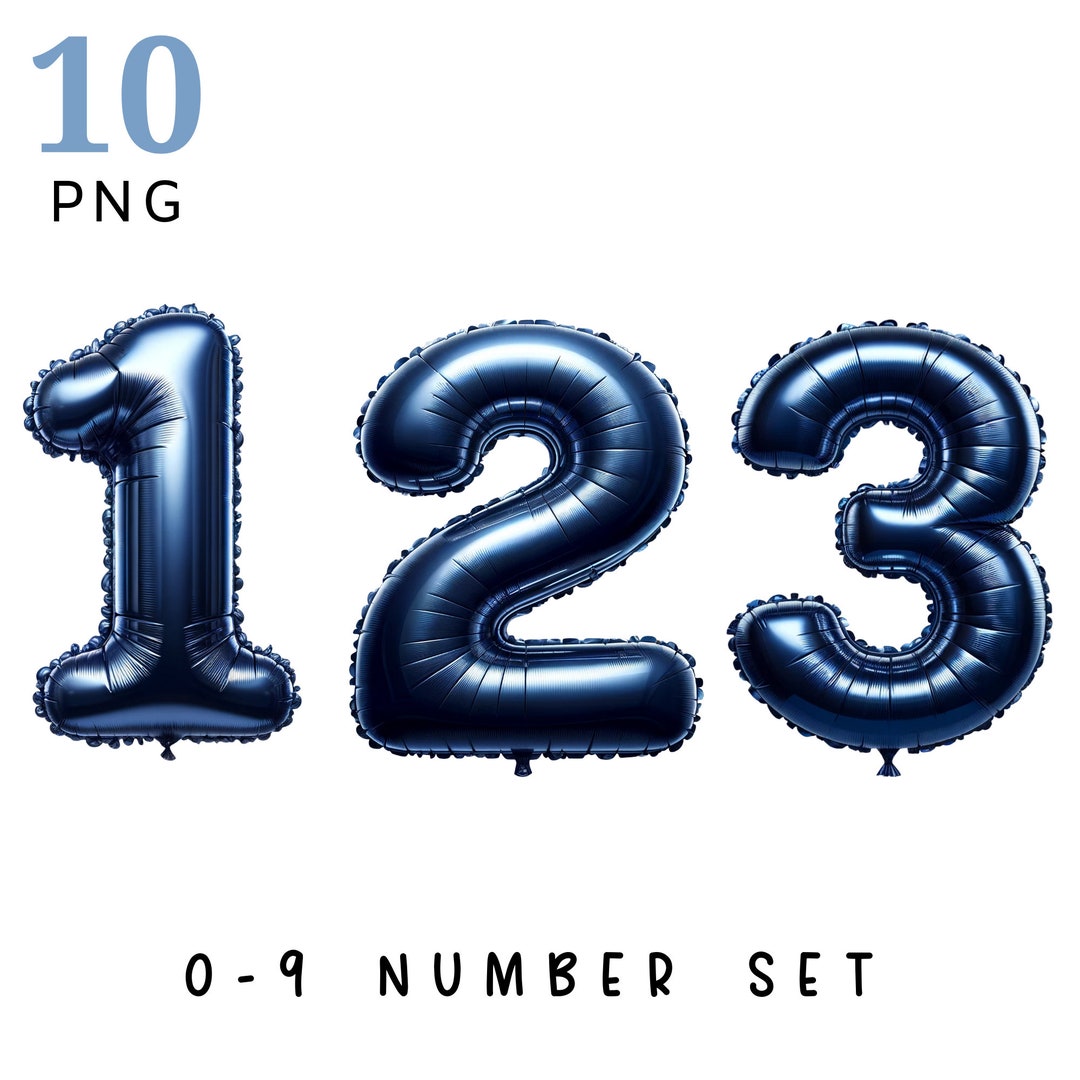 Navy Blue Glossy Balloon Alphabet Number Letters Set, Foil Balloon ...