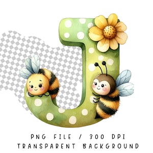Bee Alphabet Letters: Watercolor Nursery Wall Art (digital Download) - Etsy