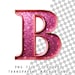 Pink Glitter Alphabet: Rose Gold Sparkling Letters (PNG Digital File ...