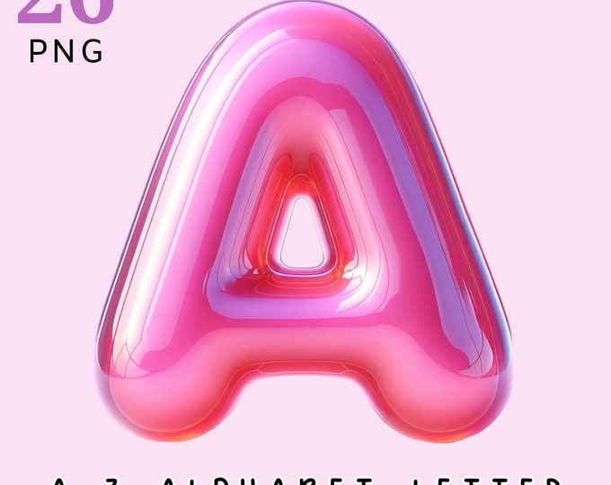 3D Bubbly Letters Clipart PNG SVG Bundle, Bubbly Font, Bubbly Alphabet ...