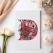Gothic Red Rose Alphabet Letters Set, Letters A-Z Gothic Design With ...