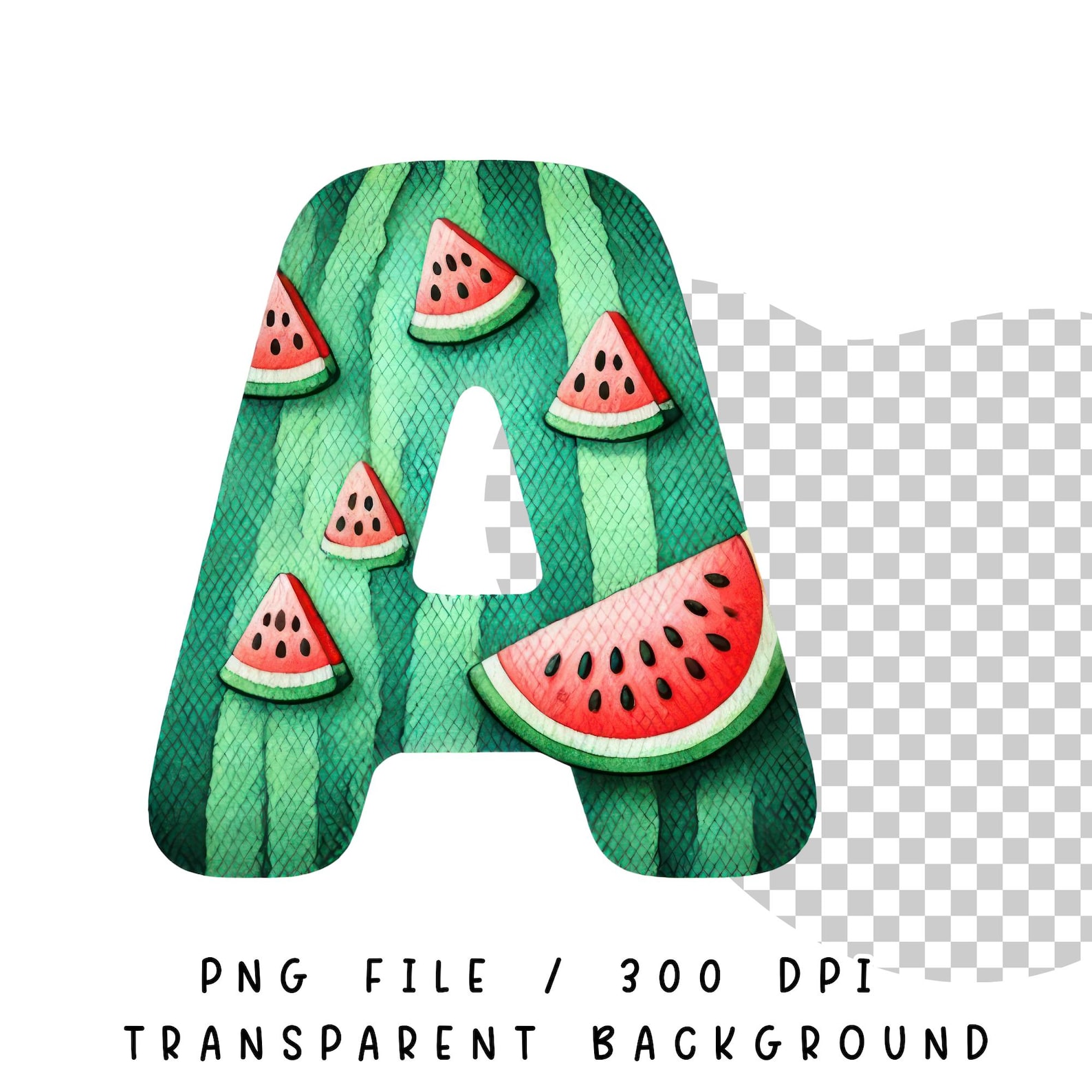 Watermelon Letters PNG, Fruit Alphabet Sublimation, Watermelon Font ...