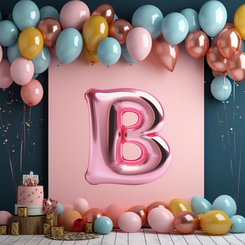 Pink Metallic Balloon Alphabet Letters Set, A-Z Alphabet Letters ...
