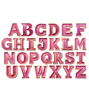 Pink Glitter Alphabet: Rose Gold Sparkling Letters (PNG Digital File ...