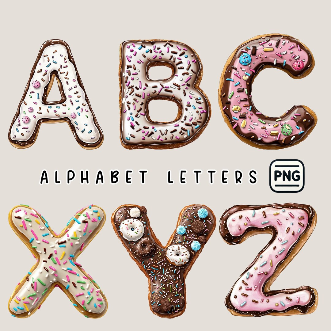 Donut Letter Alphabet Clipart - Sweet Dessert-themed Letters - Sweet ...