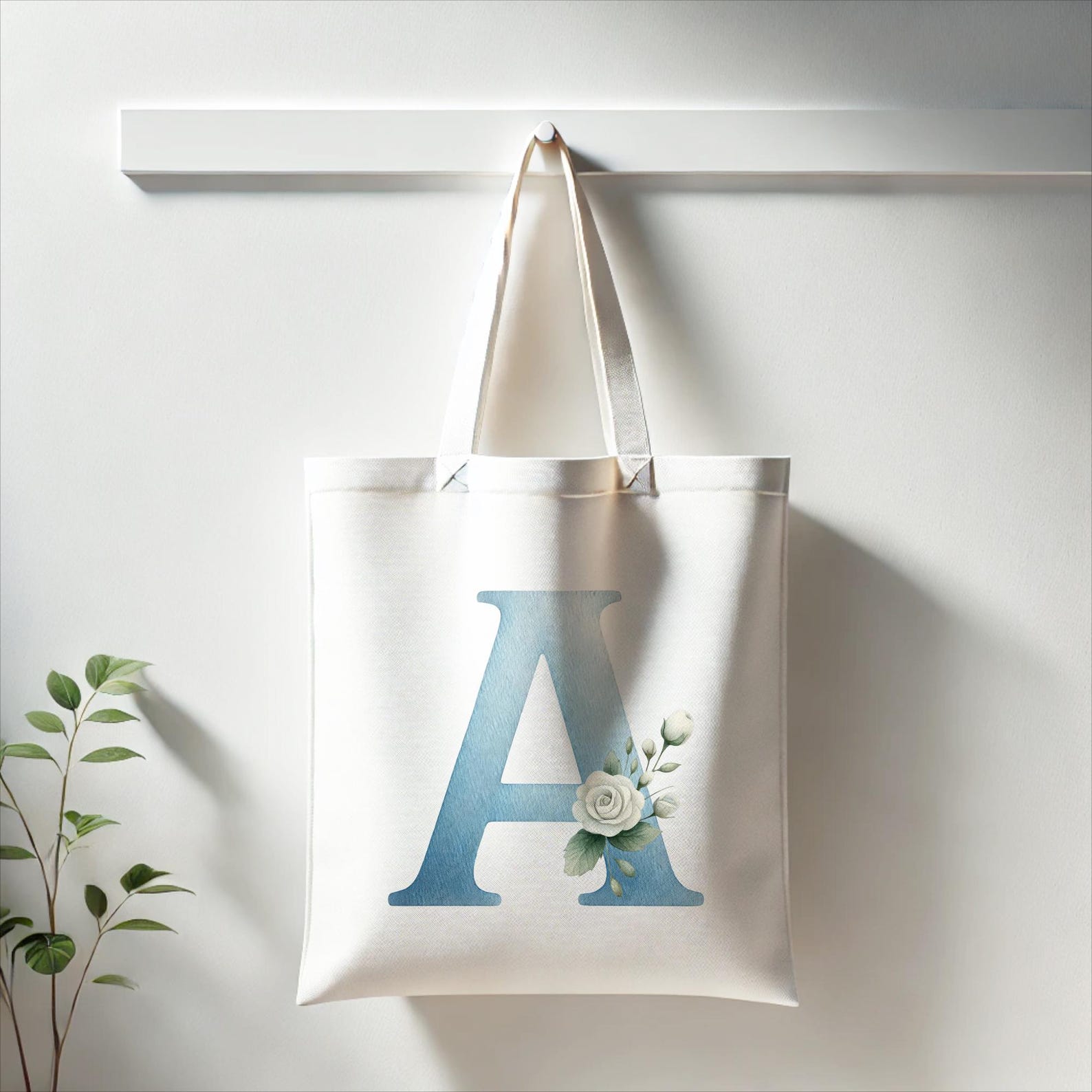 Watercolor Floral Alphabet Clipart: Blue Floral Letters (PNG) - Etsy