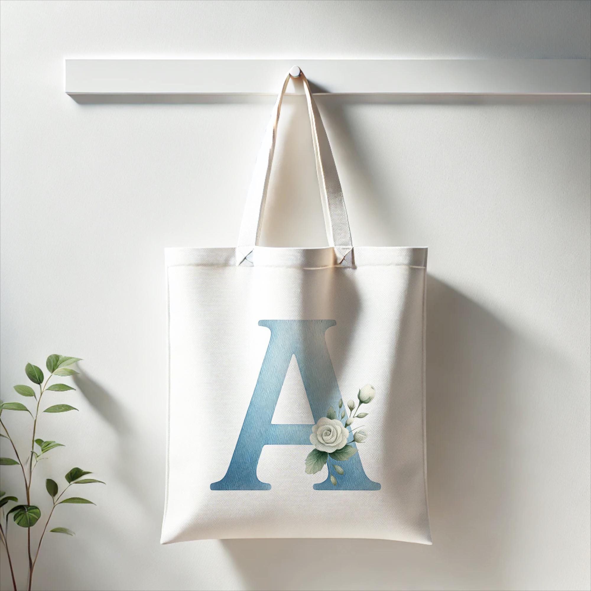 Elegant Watercolor Floral Alphabet, Floral Alphabet A - Z Clipart, Blue ...