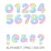 Rainbow Alphabet PNG Clipart: Pastel Gradient Letters & Numbers ...