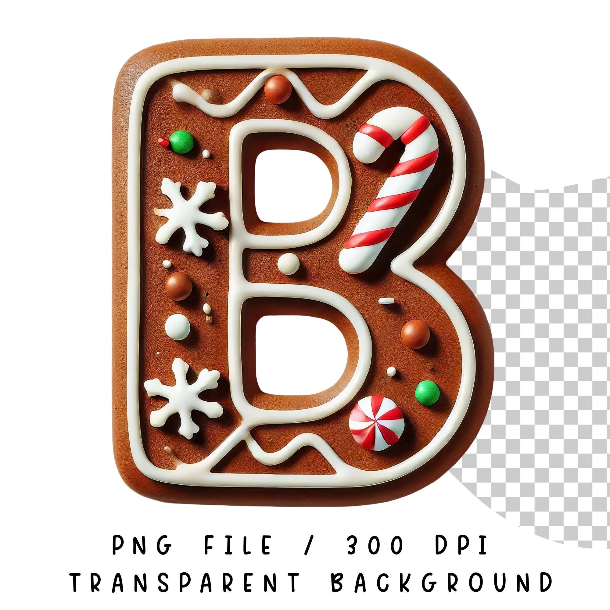 Gingerbread Alphabet PNG, Christmas Cookie Letters Clipart, Holiday ...