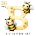 Bee Alphabet Letters: Watercolor Nursery Wall Art (digital Download) - Etsy