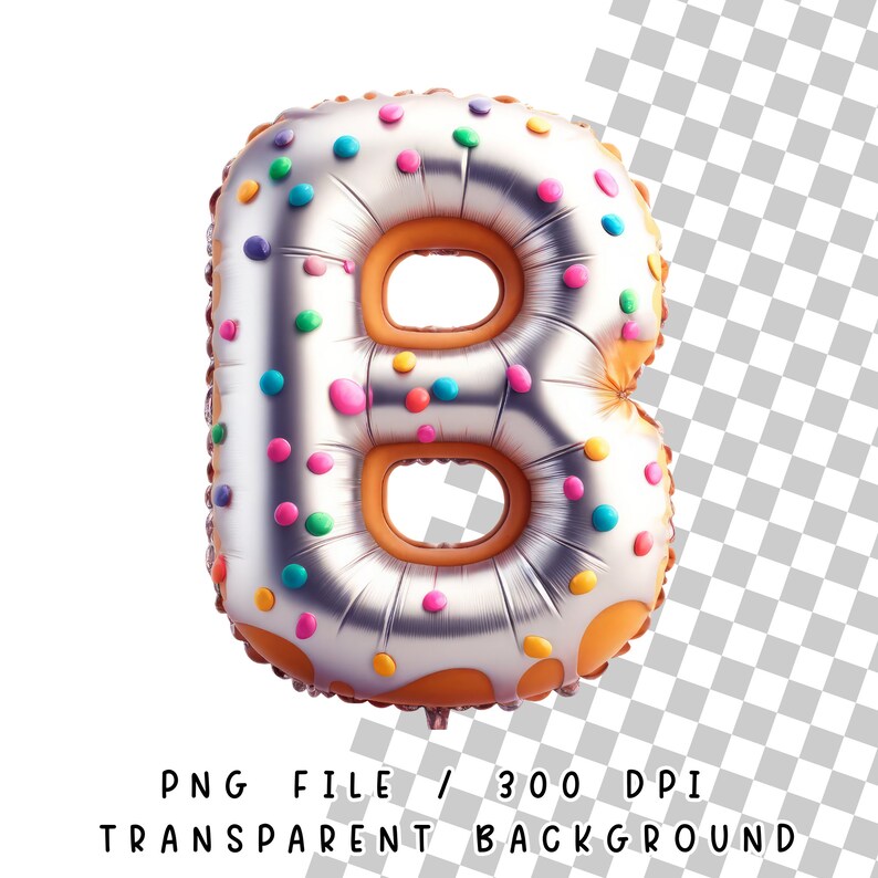 Donut Font Clipart: Pink Sprinkle Cookie Balloon Letters (PNG) - Etsy
