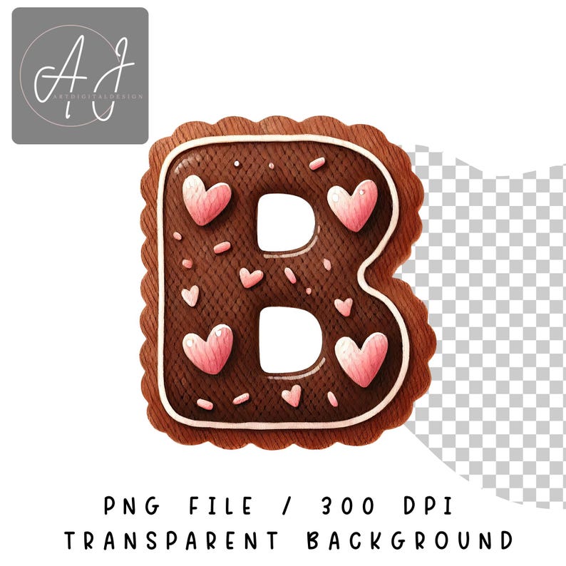 Cookie Alphabet PNG, Valentine Alphabet, Chocolate Alphabet Clipart ...
