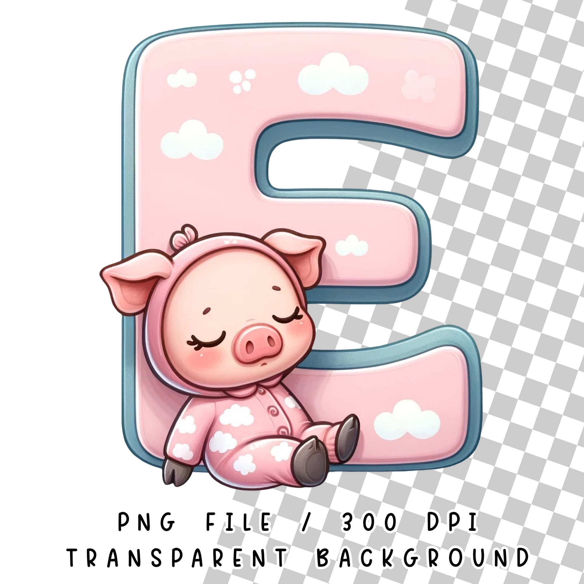 Baby Pig Alphabet Font Letters PNG, A to Z Pink Letters, Animal ...