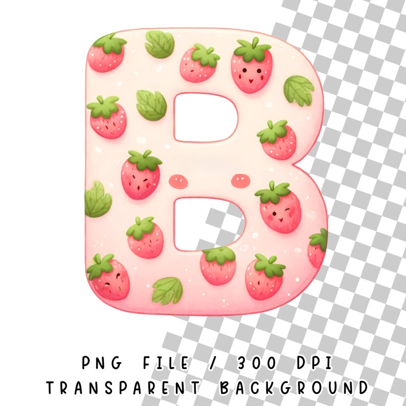 Strawberry Alphabet, Fruit Letters, Strawberry Font, Strawberries ...