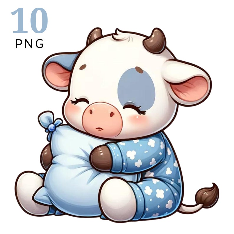 Cute Baby Cow Clipart Baby Animals PNG Baby Shower Decor Baby Cow ...