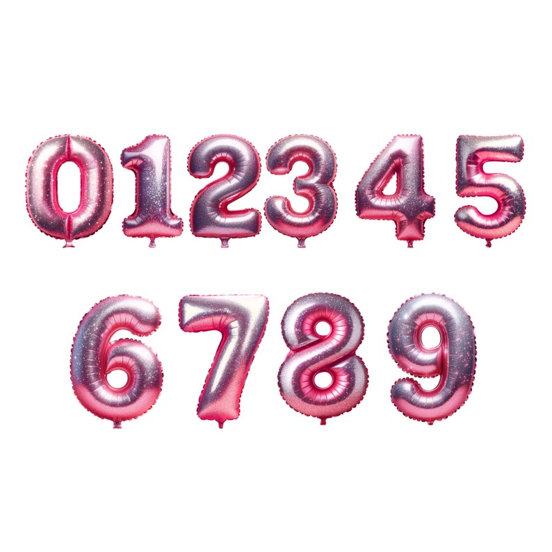 Glitter Pink Foil Balloon Alphabet: PNG Clipart (digital Download) - Etsy