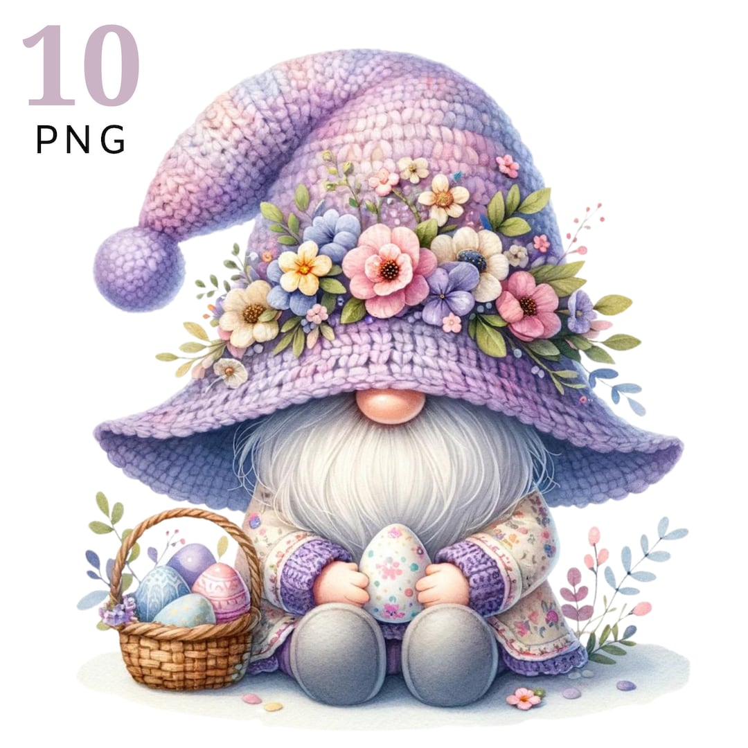 Gnomes Purple Clipart - Spring Gnomes PNG - Easter Gnomes - Cute Gnomes ...