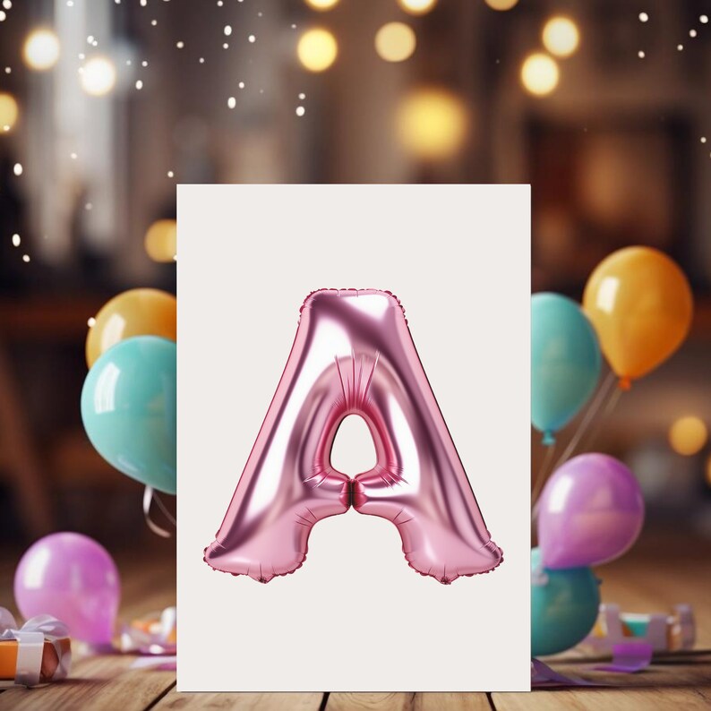 Pink Metallic Balloon Alphabet Letters Set, A-Z Alphabet Letters ...