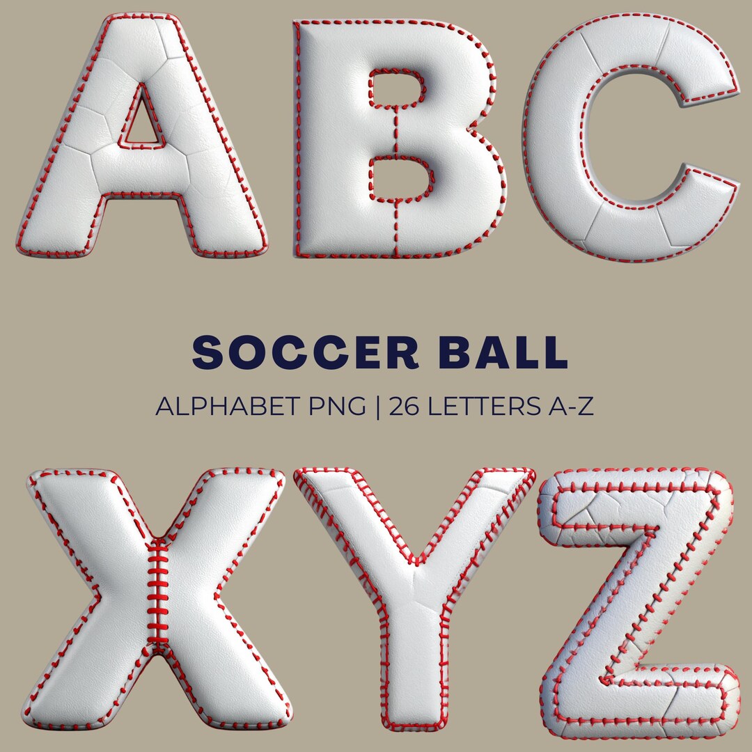 Soccer Ball Font PNG | Sports Alphabet, Letters A-Z (digital Download ...